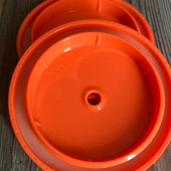 Dining | Starbucks Bright Orange Plastic Lids | Poshmark